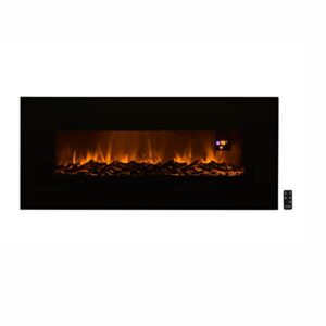 50-Inch Wall-Mounted Electric Fireplace - Fireplace Insert with LED Flames, Bottom Vents, Adjustable Heat Settings, and Remote by Northwest (Black)