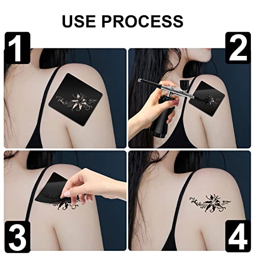 Aresvns 550+ PCS Temporary Tattoo Stencils with Body Painting Pen,24 Sheets Henna Tattoo Templates Reusable for Women,Glitter Tattoo Stencils,Airbrush Tattoo Stencils,Body Art Template