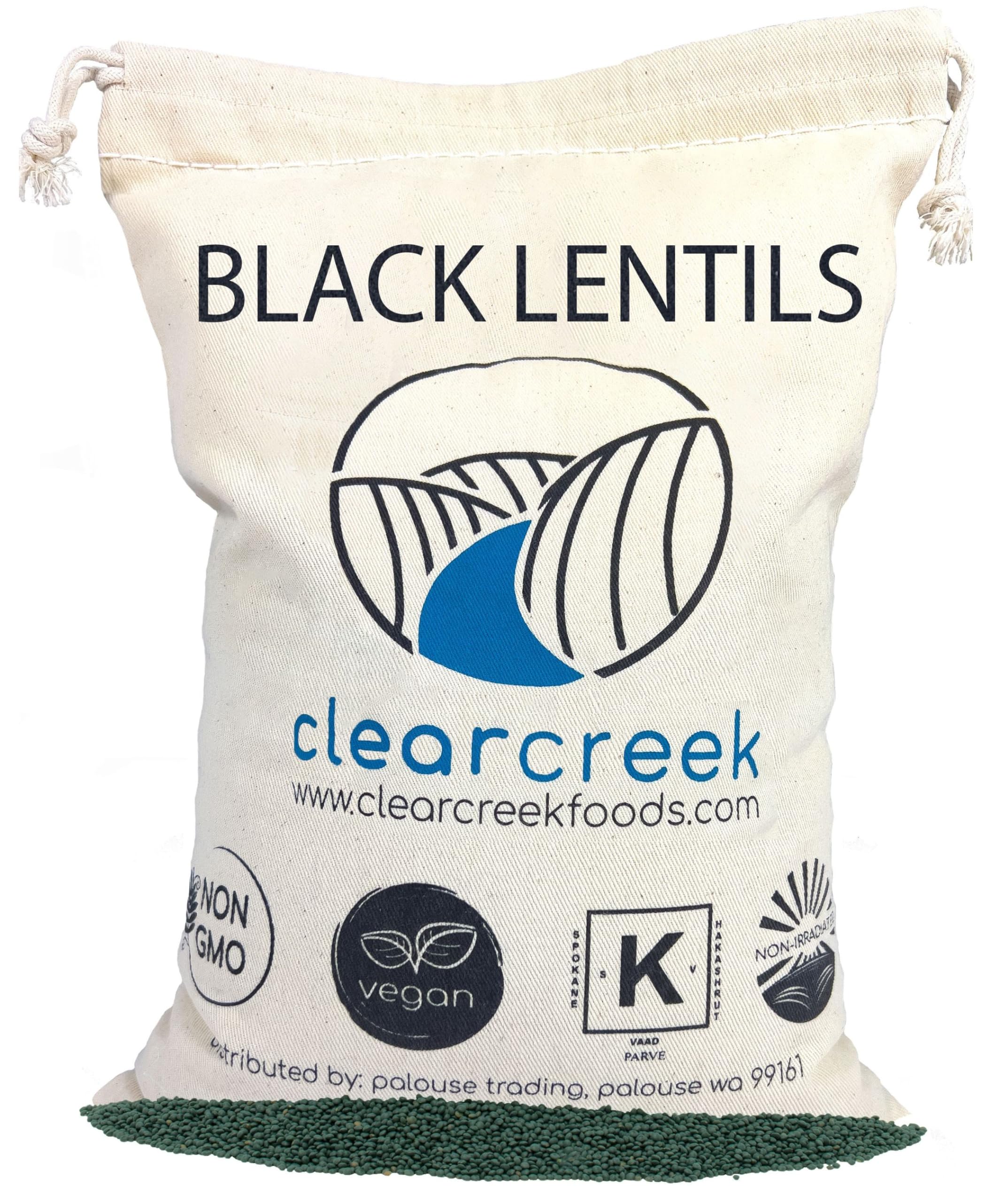 Lentils | Black Beluga | 4 lb Bag | Non-GMO | Kosher | Vegan | Non-Irradiated