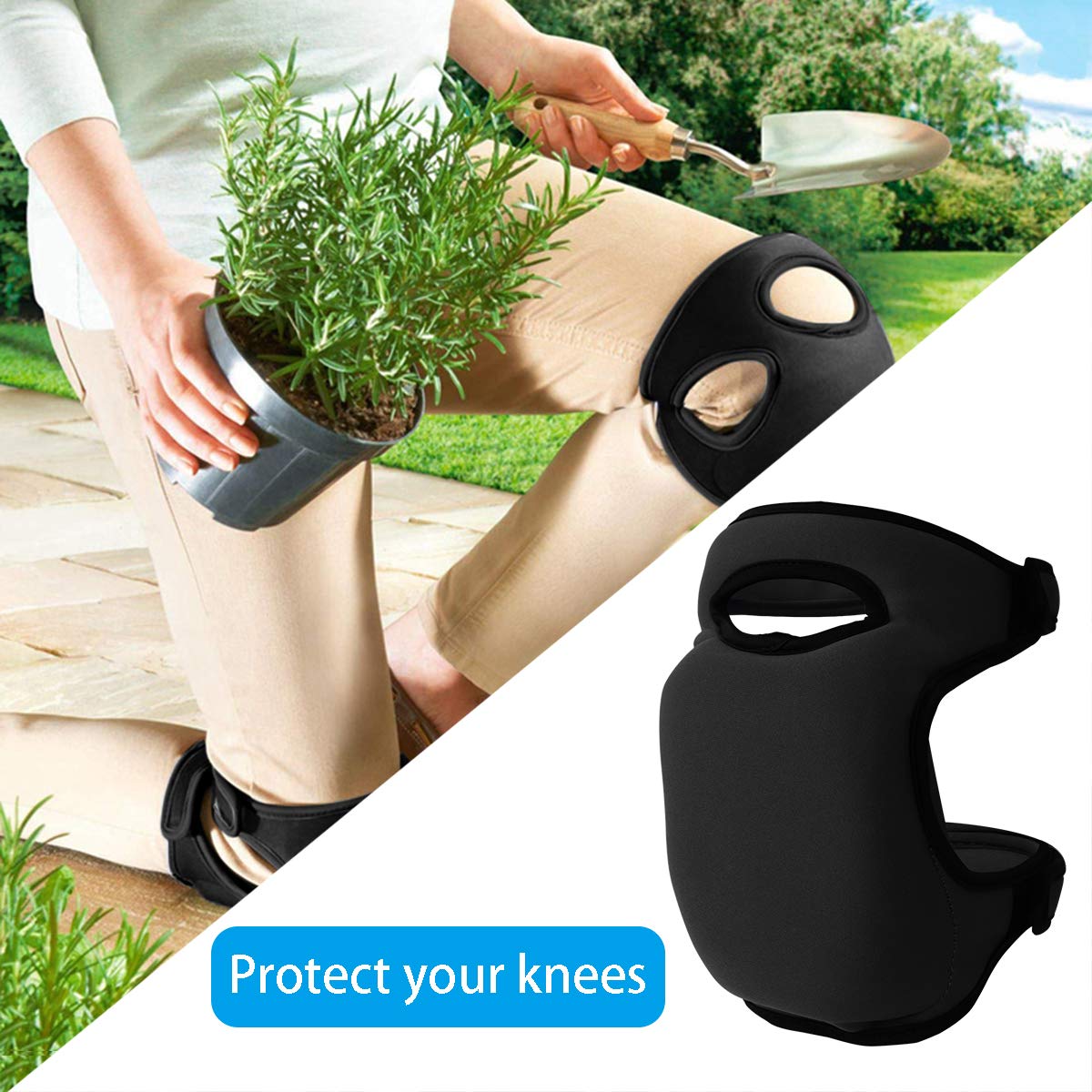 Home Garden Knee Pads Ultra Thick Soft Memory Foam Kneeler Knee Protection Cushion Adjustable Knee Braces Kneepads for Gardening Cleaning Kneeling Scrubbing Floors Working