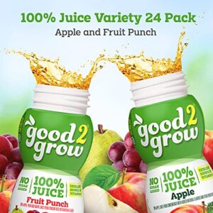 good2grow 100% Apple and Fruit Punch Juice 24-pack of 6-Ounce BPA-Free Juice Bottles, Non-GMO with No Added Sugar and an Excellent Daily Source of Vitamin C. SPILL PROOF TOPS NOT INCLUDED (Pack of 24)