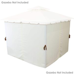 Sunnydaze Gazebo 4-Piece Sidewall Set - Outdoor 80 Inches Tall x 103 Inches Wide Polyester Fabric Gazebo Curtains Only - Provides Shade and Privacy - Replacement Sidewall Set - Cream