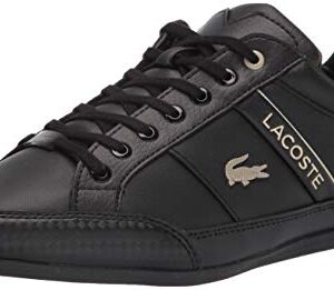 LacosteMensChaymon SneakerBlack/Black/Gold Leather8.5