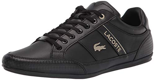 LacosteMensChaymon SneakerBlack/Black/Gold Leather8.5