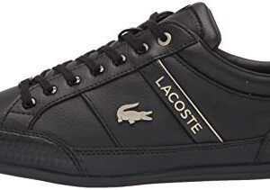 LacosteMensChaymon SneakerBlack/Black/Gold Leather8.5