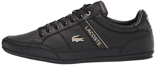 LacosteMensChaymon SneakerBlack/Black/Gold Leather8.5