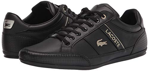 LacosteMensChaymon SneakerBlack/Black/Gold Leather8.5