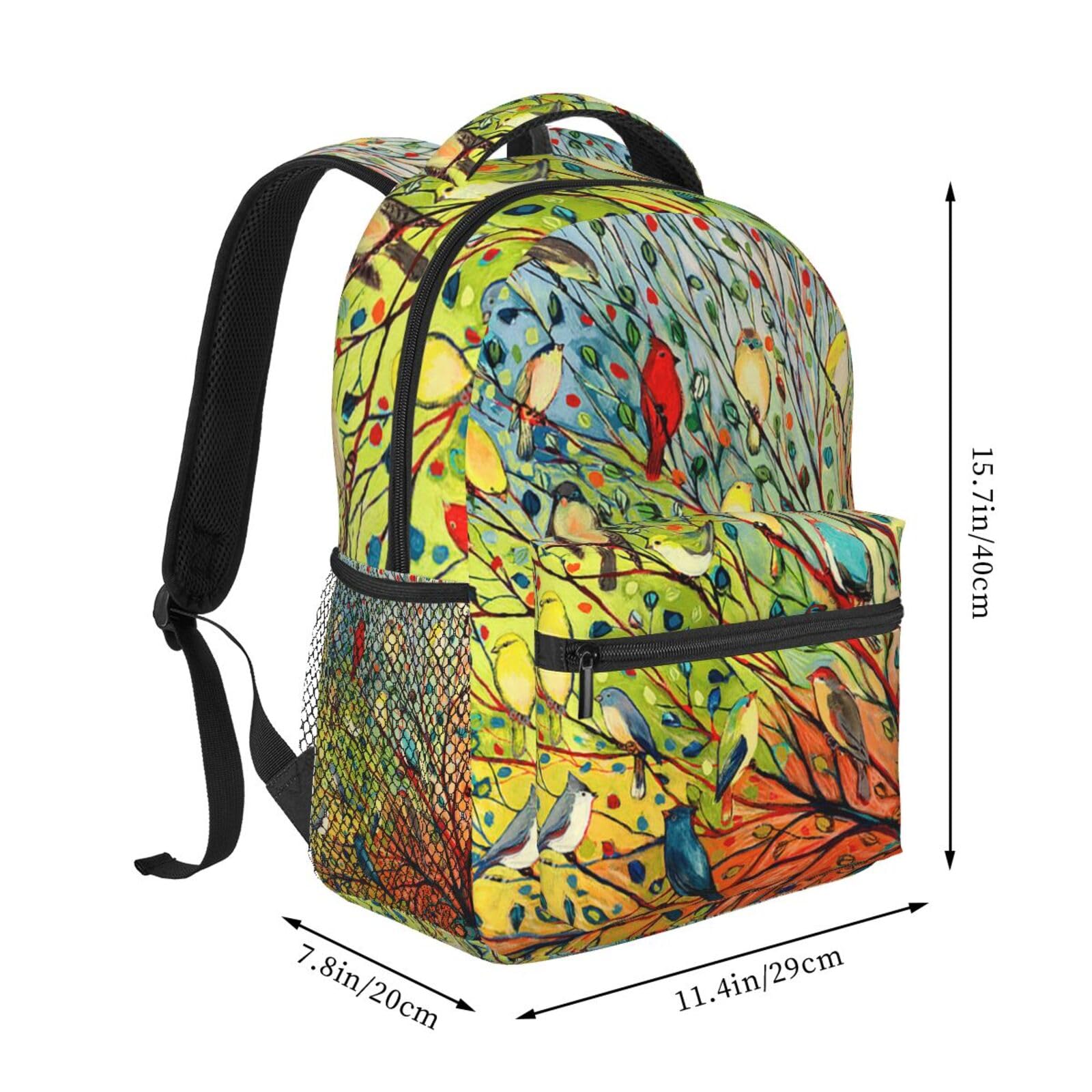 Dujiea Backpacks for Kids Tree Life Birds On Branch Waterproof Book Bags for Laptop, Women Casual Daypacks School Rucksack Travel Backpack for Children Toddler 1th- 6th Grade Girls Boys