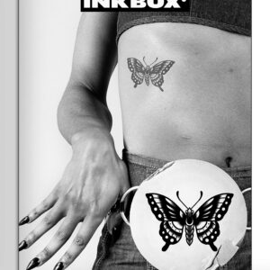 Inkbox Temporary Tattoos, Semi-Permanent Tattoo, One Premium Easy Long Lasting, Water-Resistant Temp Tattoo with For Now Ink - Lasts 1-2 Weeks, Butterfly Tattoo, 3 x 3 in, Fluttery