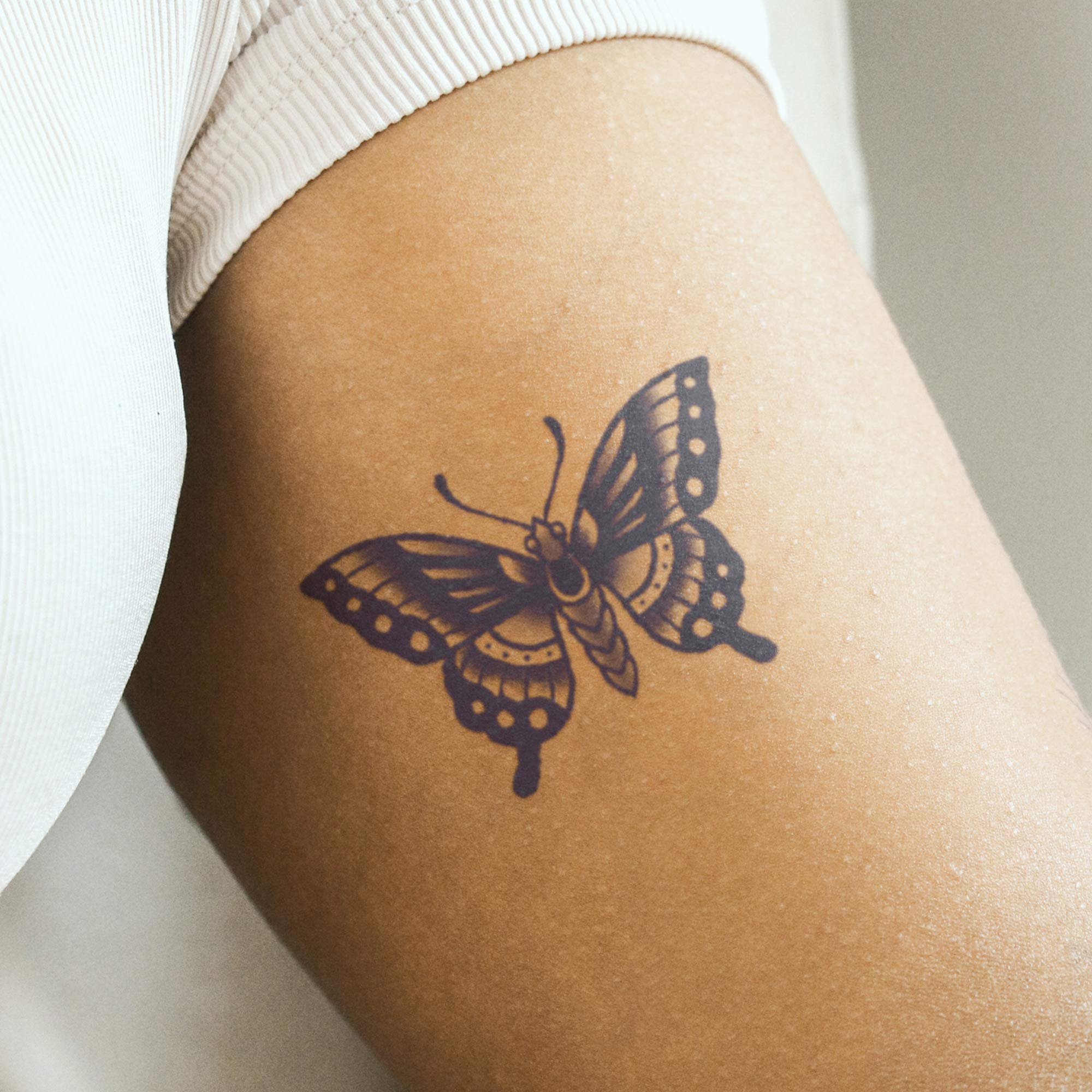 Inkbox Temporary Tattoos, Semi-Permanent Tattoo, One Premium Easy Long Lasting, Water-Resistant Temp Tattoo with For Now Ink - Lasts 1-2 Weeks, Butterfly Tattoo, 3 x 3 in, Fluttery