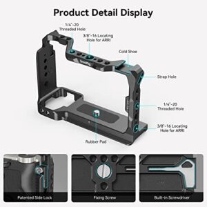 SmallRig A7C Aluminum Alloy Full Cage Camera for Sony A7C, Integrated Cold Shoe, with Quick Release Plate for Arca-Swiss and Locating Holes for ARRI - 3081B