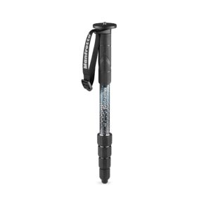 manfrotto element mii mmelmiia5bk, lightweight 5-section aluminium travel camera monopod, with wrist strap, rubber grip, twist locks, load up 15kg, for compact cameras, mirrorless, dslr, black