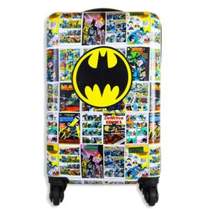 fast forward batman luggage for boys, 20 inches hard-sided tween spinner suitcase for toddlers, kids carry-on travel trolley, kids carry-on luggage with wheels