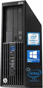 hp z230 workstation sff desktop computer, intel core i7-4770 upto 3.9ghz, 32gb ram, 1tb ssd + 500gb hdd, hd graphics 4600 4k, displayport, hdmi, wi-fi, bluetooth - windows 10 pro (renewed)