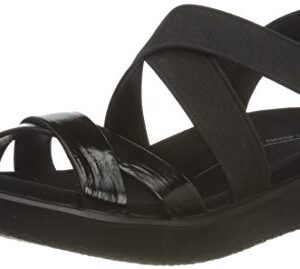 ECCO Women's Flowt Elastic Sandal, Black, 7-7. 5