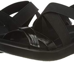 ECCO Women's Flowt Elastic Sandal, Black, 7-7. 5