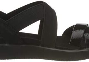 ECCO Women's Flowt Elastic Sandal, Black, 7-7. 5