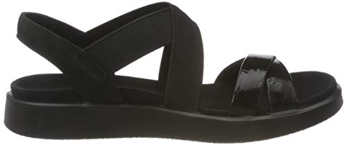 ECCO Women's Flowt Elastic Sandal, Black, 7-7. 5