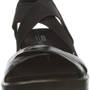 ECCO Women's Flowt Elastic Sandal, Black, 7-7. 5