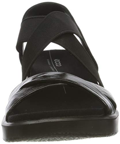 ECCO Women's Flowt Elastic Sandal, Black, 7-7. 5