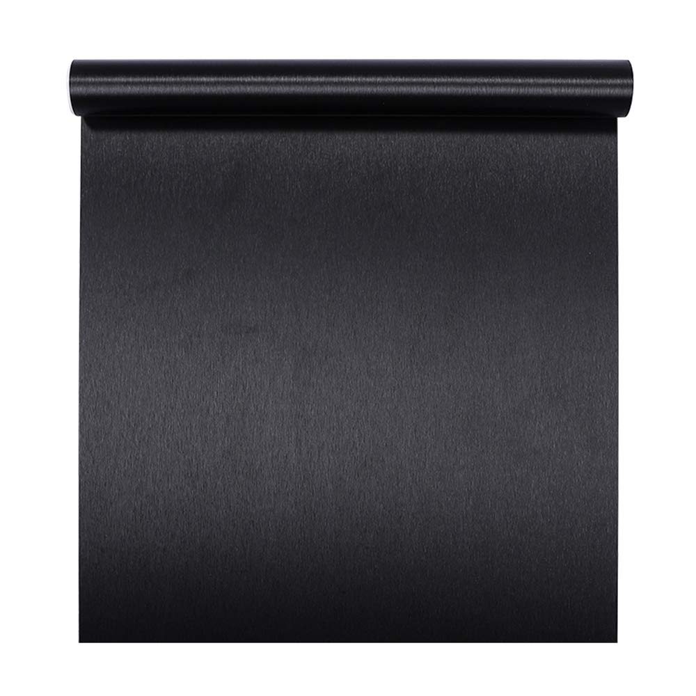 Taogift Self Adhsesive Vinyl Film Black Brushed Metal Stainless Steel Contact Paper for Dishwasher Fridge Refrigerator Stove Appliances Kitchen Cabinets Countertops Walls Backplash 15.7x117 Inches