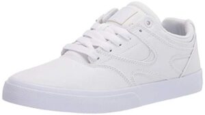 dc womens kalis vulc skate shoe, white/white, 7 us