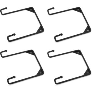 Milltown Merchants Metal Display Stand - Wall Mounted Decorative Plate Holder - Versatile Plate Hanger Stand - Black Metal Plate Stand (4 Pack, Medium)