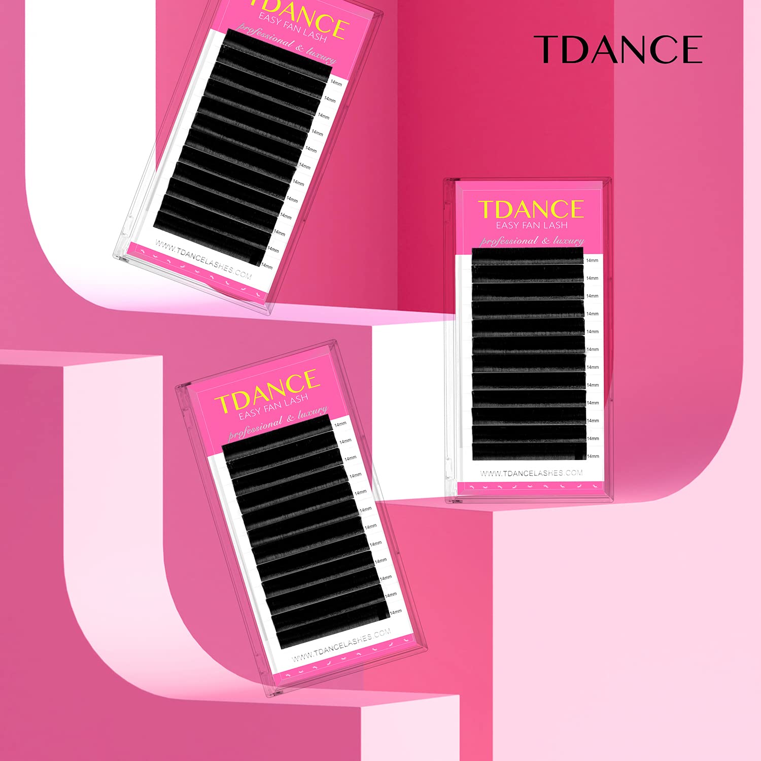 TDANCE Eyelash Extension Supplies Rapid Blooming Volume Eyelash Extensions Thickness 0.03 CC Curl Mix 14-19mm Easy Fan Volume Lashes Self Fanning Individual Eyelashes Extension (CC-0.03,14-19mm)