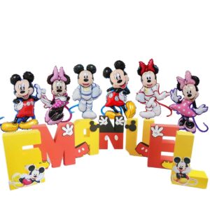 6 pcs Minnie Mickey Party Balloons , Mickey theme Party Supplies,Baby Shower Birthday Party Decorations