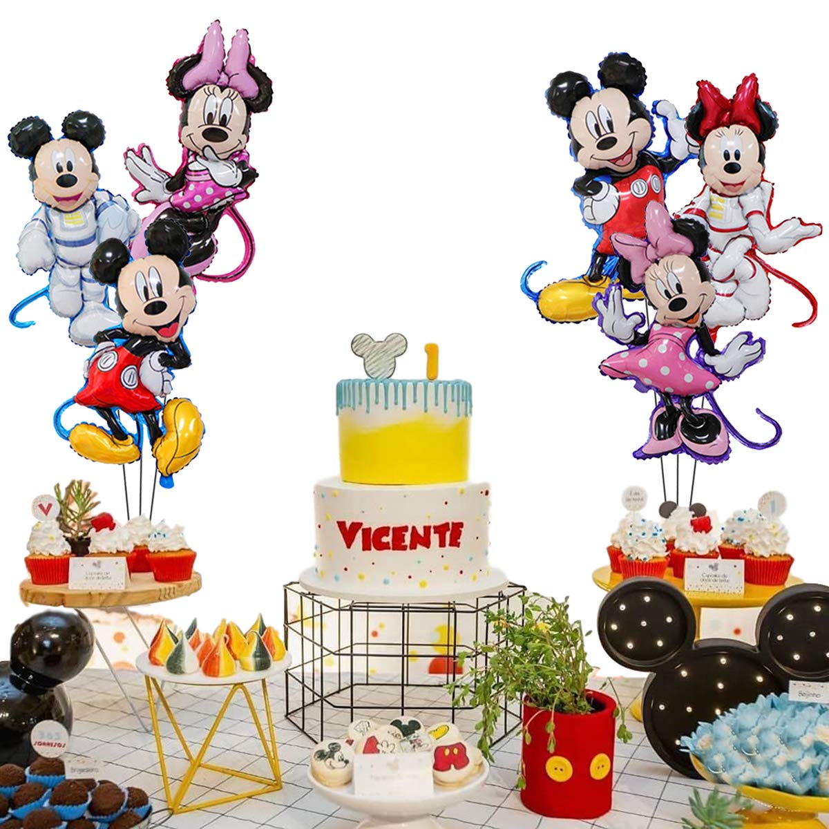 6 pcs Minnie Mickey Party Balloons , Mickey theme Party Supplies,Baby Shower Birthday Party Decorations