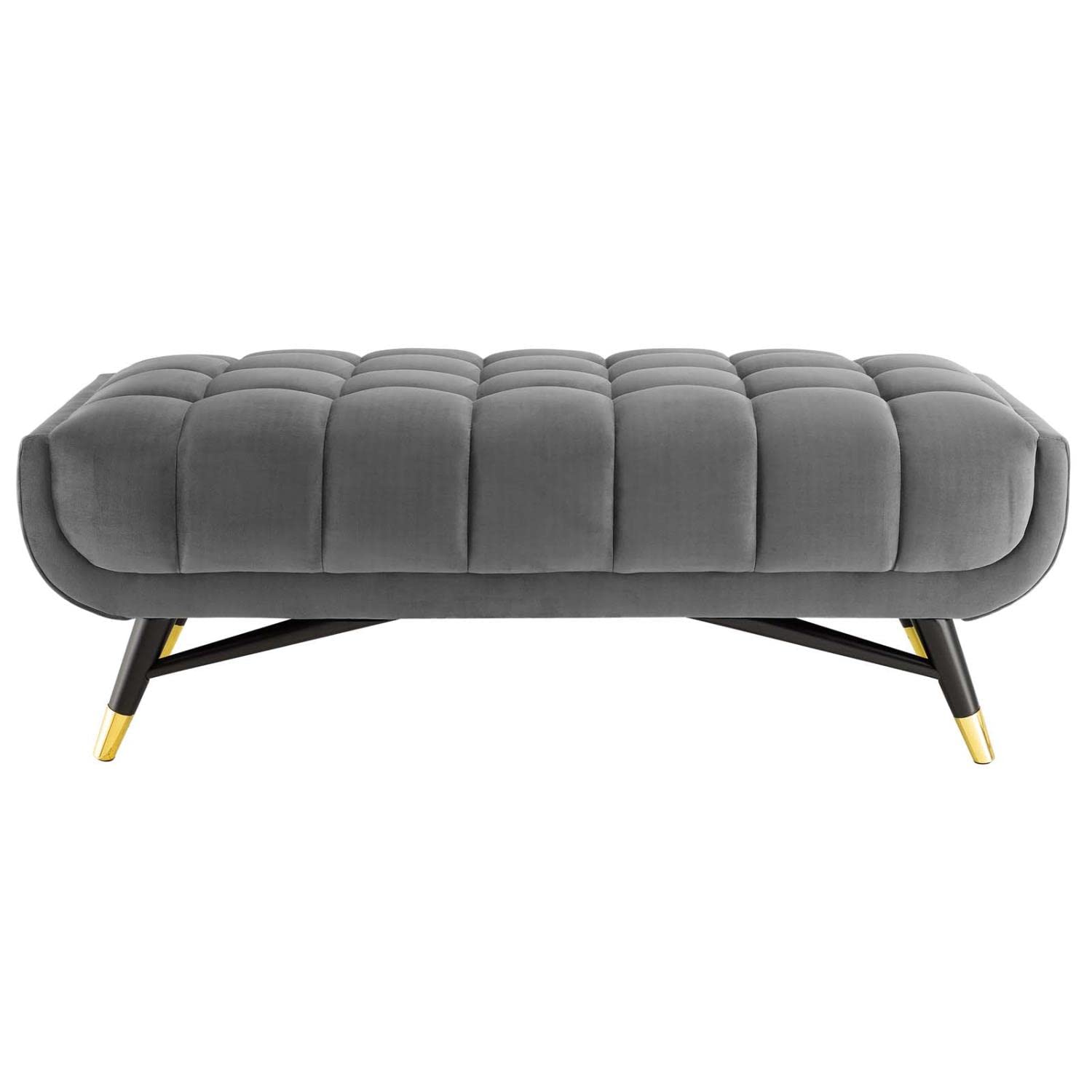 Modway Adept 47.5" Performance Velvet Bench in Gray, 47.5 Inches