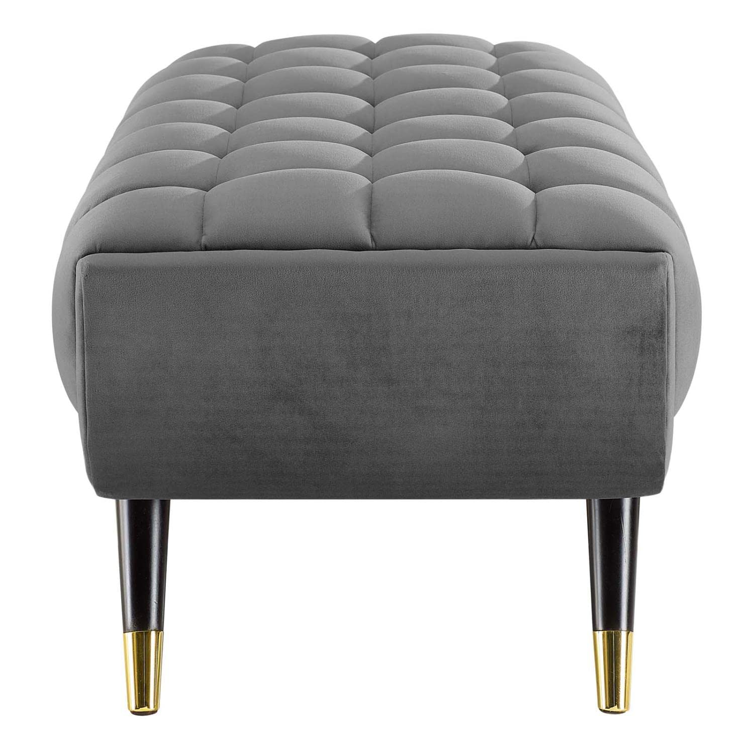 Modway Adept 47.5" Performance Velvet Bench in Gray, 47.5 Inches