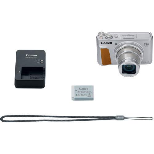 Canon PowerShot SX740 HS Digital Camera (Silver) Accessory Bundle with Flexible Spider Tripod, 32GB Memory, Camera Case and More. (Renewed)