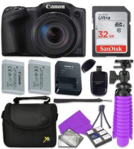 canon black powershot sx420 + 32gb sd + accessory bundle (renewed)