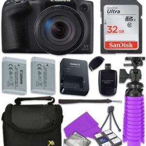 Canon Black PowerShot SX420 + 32GB SD + Accessory Bundle (Renewed)