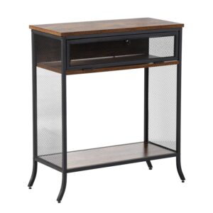 vecelo end table bedroom,retro brown, 24.7" nightstand