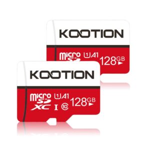 kootion 2-pack 128gb micro sd card class 10 micro sdxc card 128gb uhs-1 memory card ultra high speed tf card, c10, u1, 128 gb