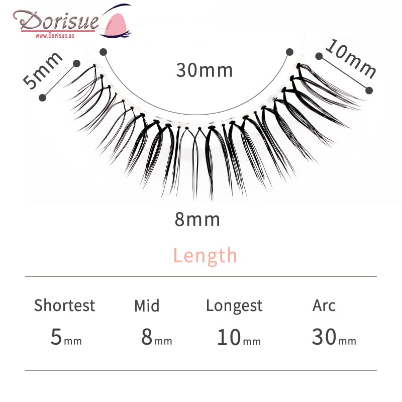 Dorisue Eelashes Natural look wispies Short lashes 3D natural looking eyelashes LightWeight eyelashes 4 Pairs lashes pack