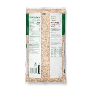 Amazon Fresh, Brown Long Grain Rice, 5 lb (Previously Happy Belly, Packaging May Vary)