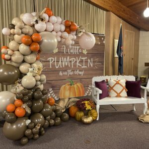 Mocsicka Fall Pumpkin Baby Shower Backdrop 7x5ft Autumn Rustic Wood Fall Baby Shower Party Decorations Photo Booth Backdrops A Little Pumpkin is on The Way Photography Background