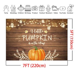 Mocsicka Fall Pumpkin Baby Shower Backdrop 7x5ft Autumn Rustic Wood Fall Baby Shower Party Decorations Photo Booth Backdrops A Little Pumpkin is on The Way Photography Background