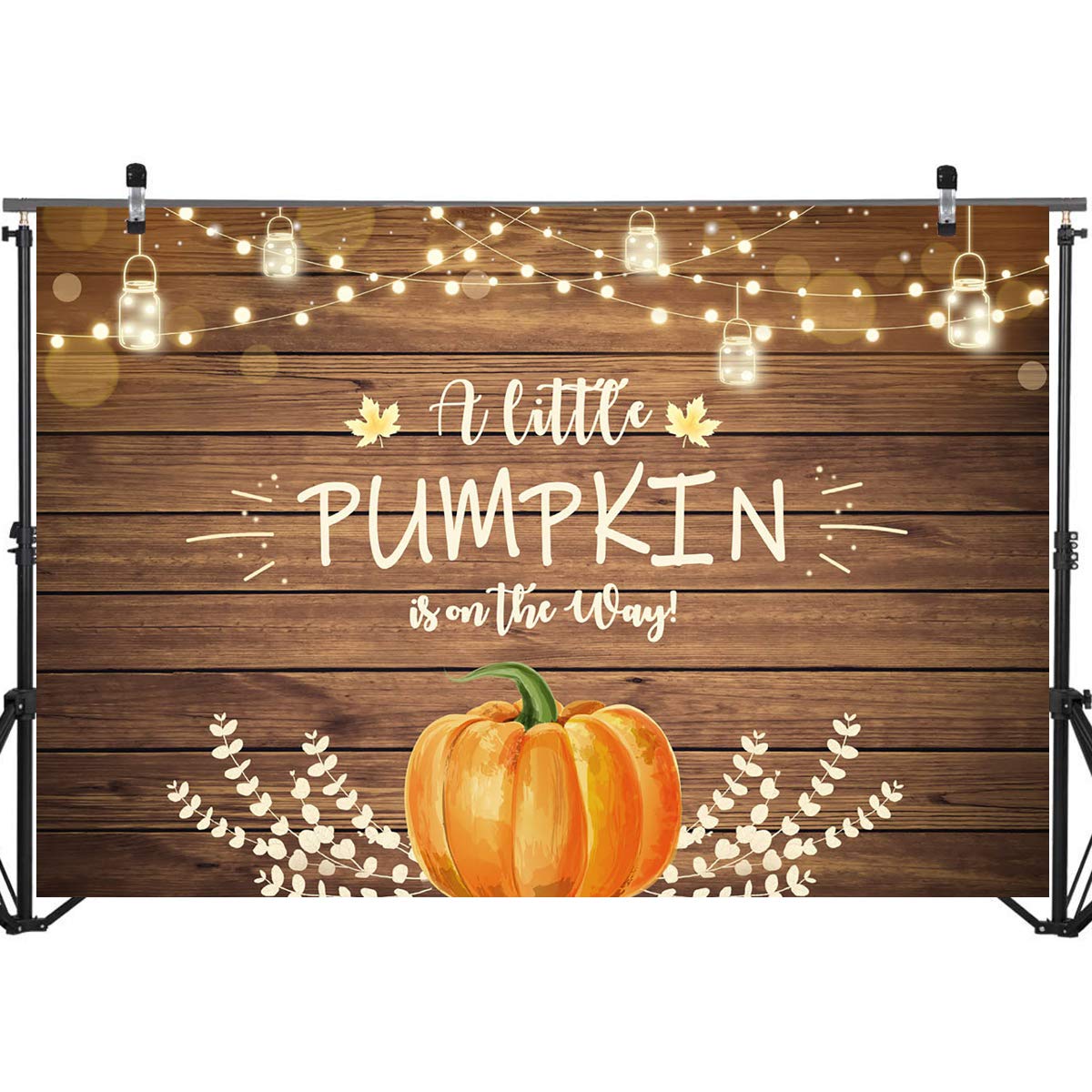 Mocsicka Fall Pumpkin Baby Shower Backdrop 7x5ft Autumn Rustic Wood Fall Baby Shower Party Decorations Photo Booth Backdrops A Little Pumpkin is on The Way Photography Background