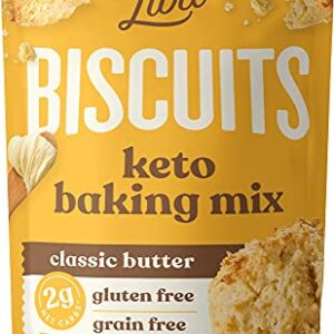 Livlo Keto Biscuit & Bread Mix - Low Carb & Gluten Free Baking Mix - 2g Net Carbs - Fast, Easy and Delicious Keto Friendly Food - 10 Servings - Classic Butter Biscuits