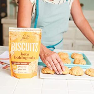 Livlo Keto Biscuit & Bread Mix - Low Carb & Gluten Free Baking Mix - 2g Net Carbs - Fast, Easy and Delicious Keto Friendly Food - 10 Servings - Classic Butter Biscuits