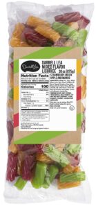 darrell lea soft australian licorice, mixed fruit flavor, 1.925 pound bulk bag | non-gmo, no palm oil, plant based, no high fructose corn syrup | soft & chewy licorice candy, made in australia