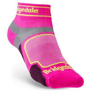 Bridgedale Womens Trail Run Ultralight T2 Coolmax Performance Low, Pink, Small