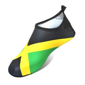 water shoes for women and men quick-dry swim beach shoes for outdoor surfing yoga exercise jamaica flag caribbean reggae rasta (jamaica, 8.5)