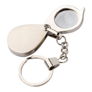 artibetter magnifying glass keychain 15x handheld pocket magnifier small folding hand held magnifier for reading coins hobby travel