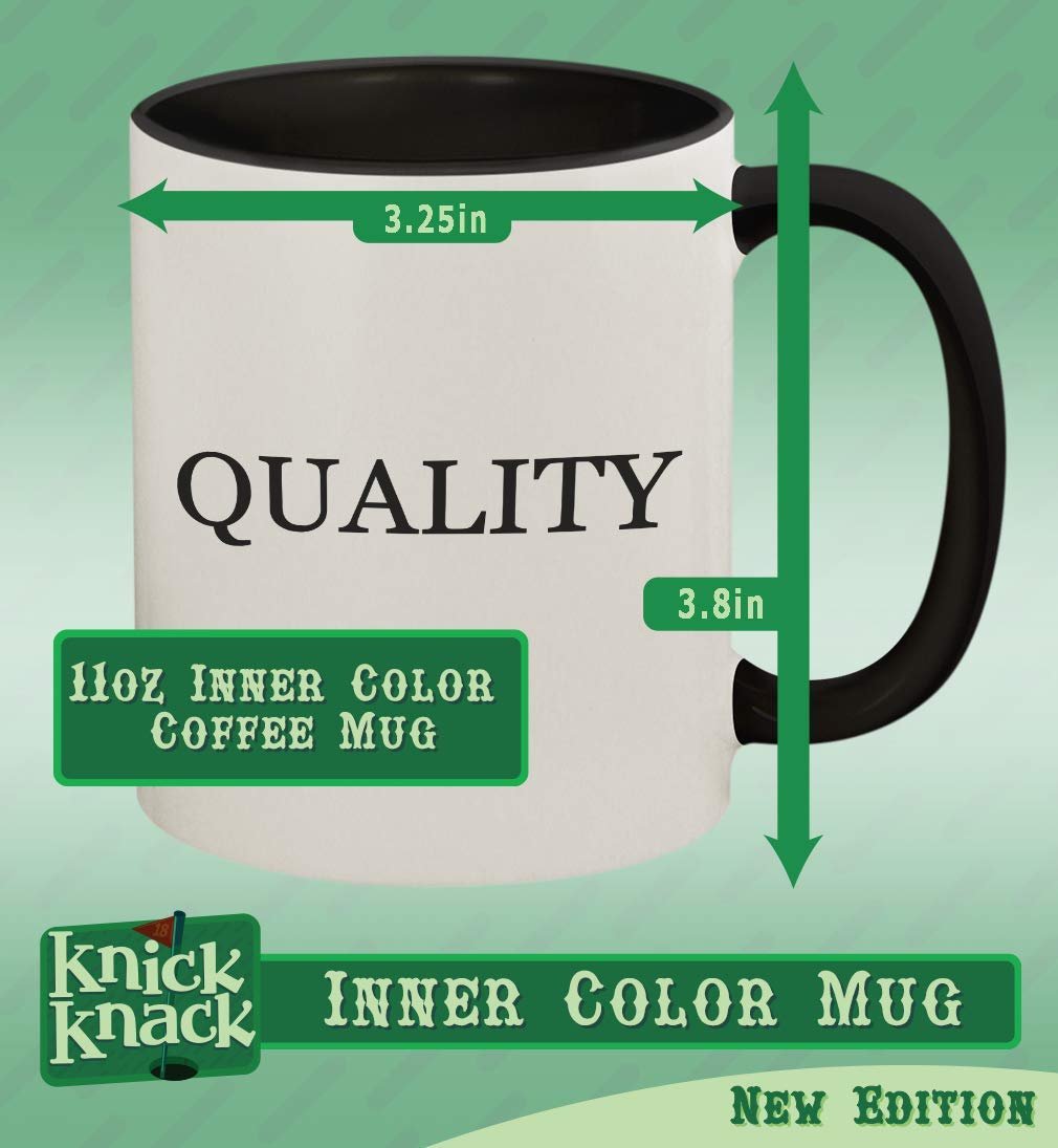 Knick Knack Gifts #germicide - 11oz Ceramic Colored Handle and Inside Coffee Mug Cup, Black