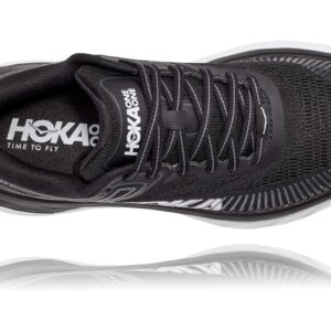 HOKA ONE ONE Women's Bondi 7 Running Shoe, Black/White, 7